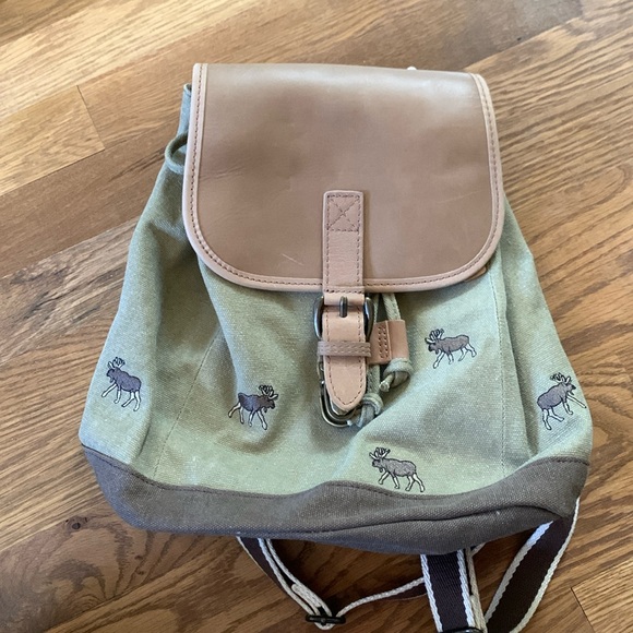 L.L. Bean | Bags | Vintage Ll Bean Boat Tote Backpack Embroidered Moose ...